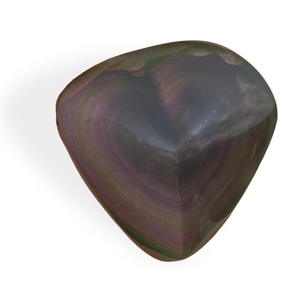 Obsidienne Arc-en-Ciel (ou Œil Céleste), petit cœur reflet du rose ...